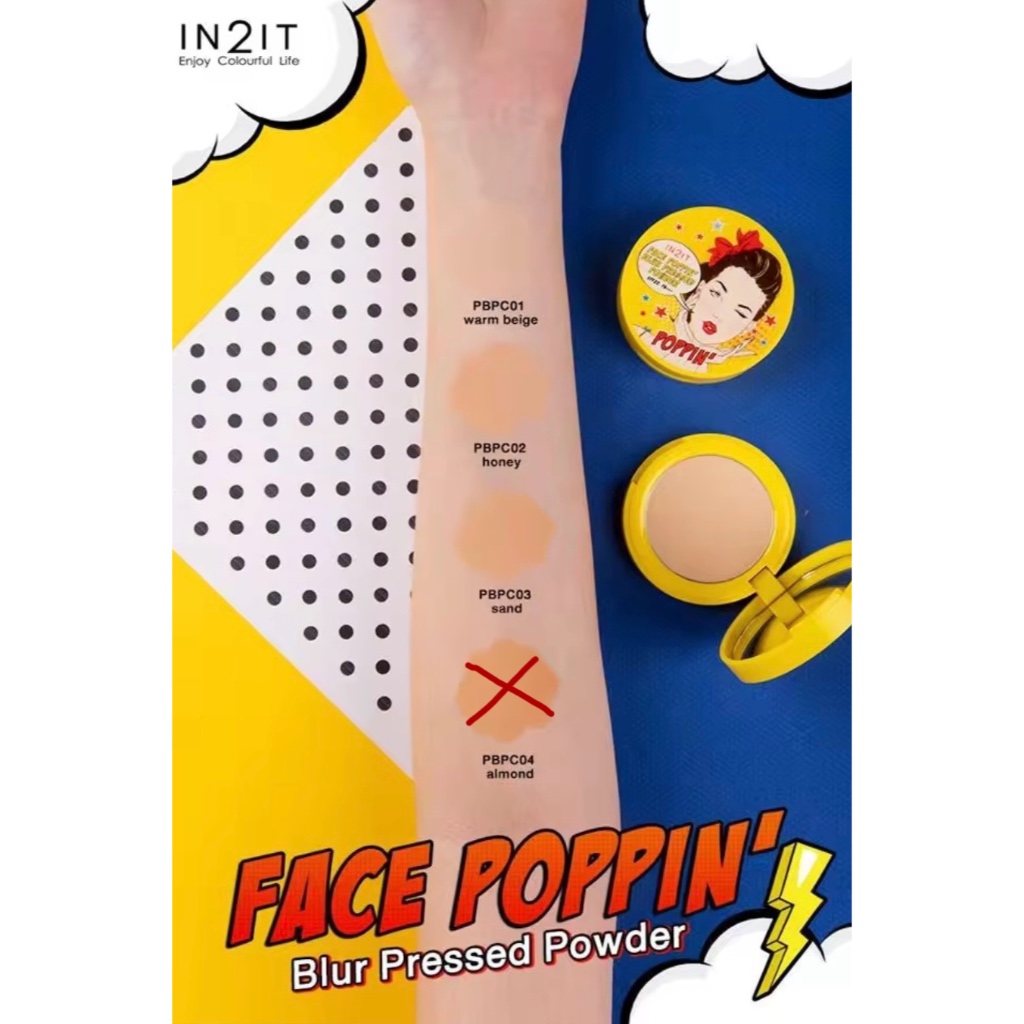 IN2IT face poppin blur pressed powder PBPC อินทูอิท เฟส ป๊อบปิ้น เบลอ ...