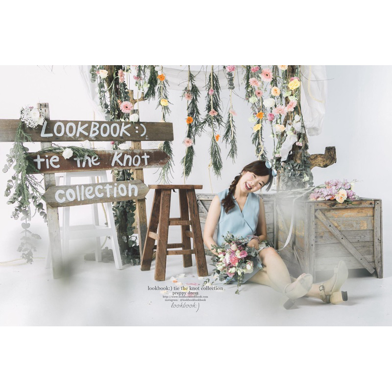 Lookbook dress ( Light blue ) | Shopee Thailand