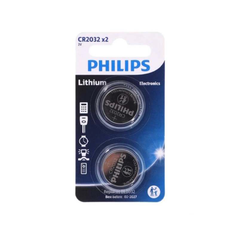 ถ่านPhilips CR2032/CR2025/CR2016 Lithium 3V แพค2ก้อน)ของแท้บริษัท ...