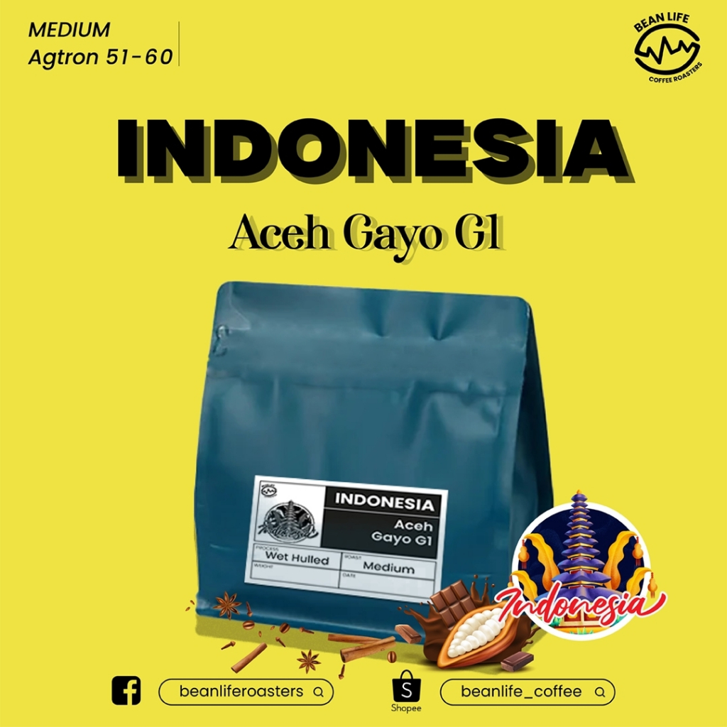 Indonesia Aceh Gayo G1 - Wet Hulled (Medium Roasted) | Shopee Thailand