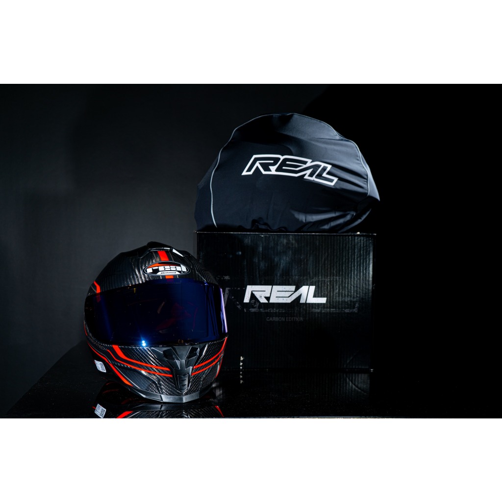 Real Helmets หมวกกันน็อคเต็มใบ Falcon Carbon Collection | Shopee Thailand