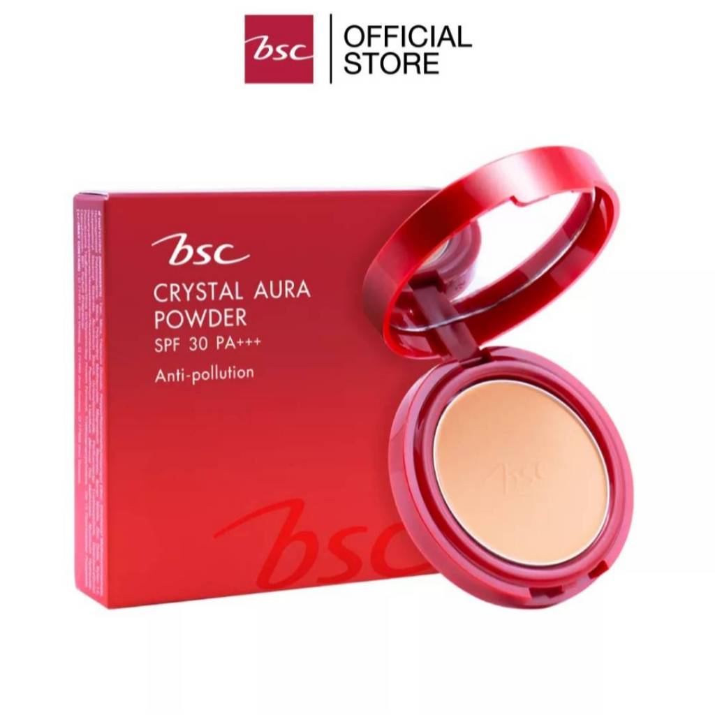 BSC CRYSTAL AURA POWDER SPF 30 PA+++ แป้งแต่งหน้าเนื้อสัมผัสเนียน ...