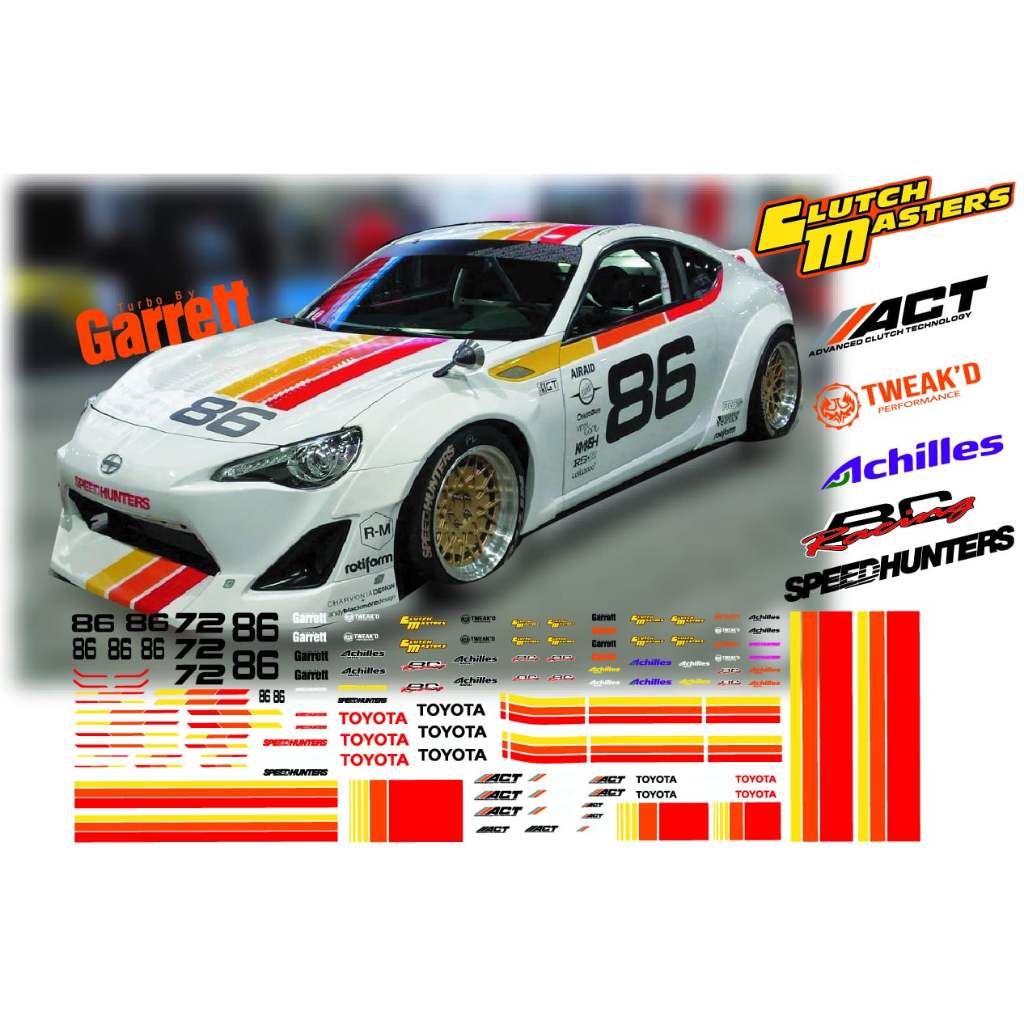 Decal Toyota Supra AE86 GT86 ดีคอลน้ำ หมึกรองขาว 1ชุดได้หลายคัน ...