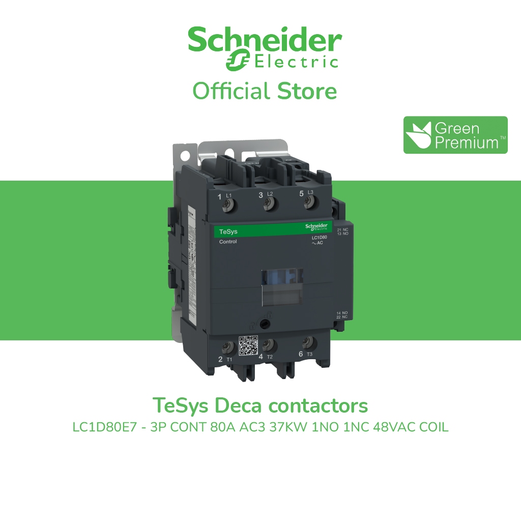 Schneider Electric Contactor, รุ่น Tesys Deca, 3P(3NO), AC-3/AC-3e,
