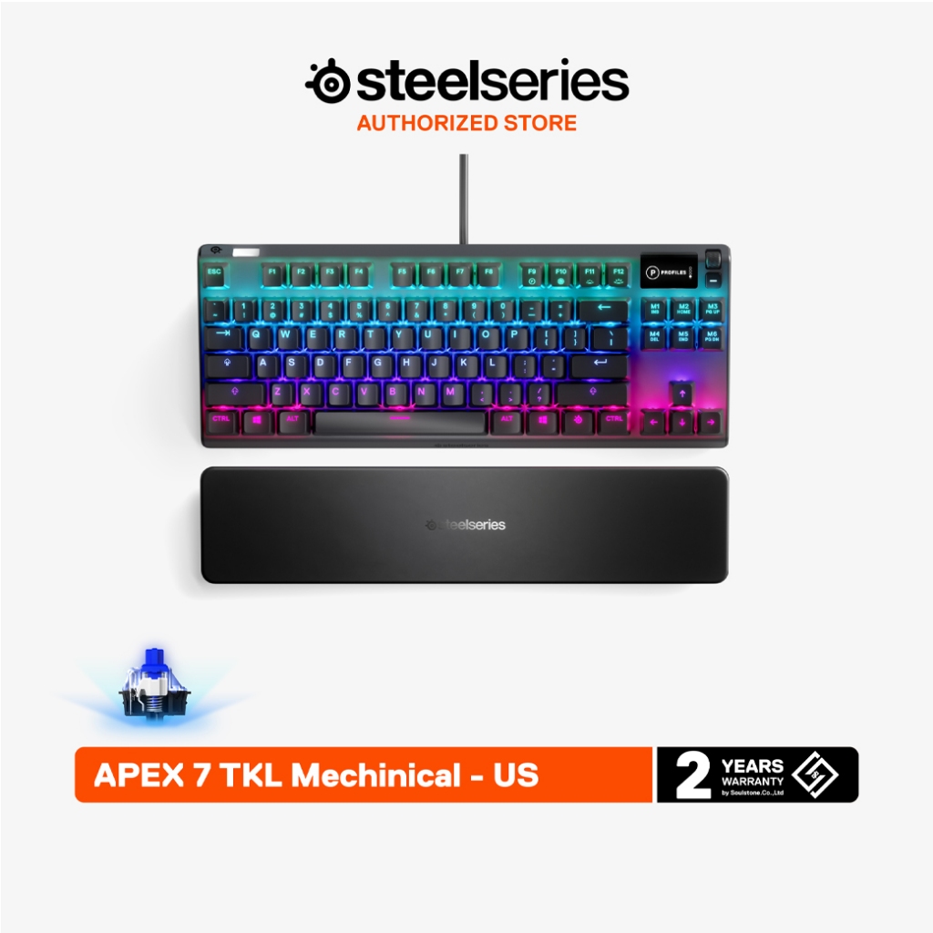 SteelSeries Apex 7 TKL Mechanical Gaming Keyboard คีบอร์ดเกมมิ่งแมคคานิคอล ไฟ RGB ปุ่ม US ...