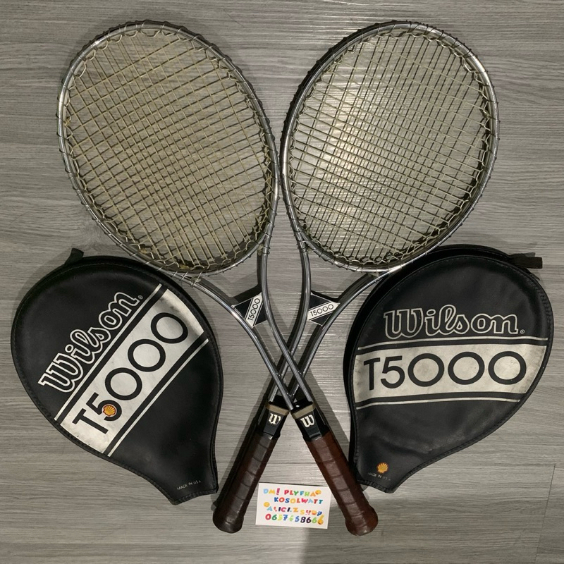 Shell x Wilson T5000 Tennis Racquet Steel Frame Leather Grip ไม้เทนนิส ...