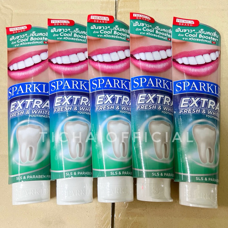 (พร้อมส่ง💓) SPARKLE Extra Fresh&White Toothpaste 100g. สปาร์คเคิล ...
