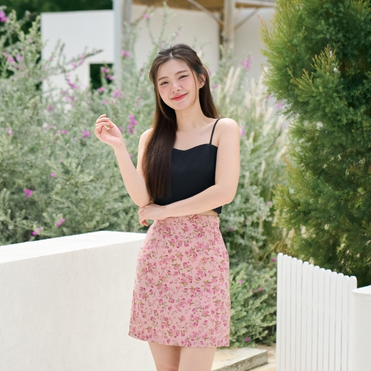 Pixie Skirt (Pink Jasmine) กระโปรงเอวสูง ทรงเอ | Shopee Thailand