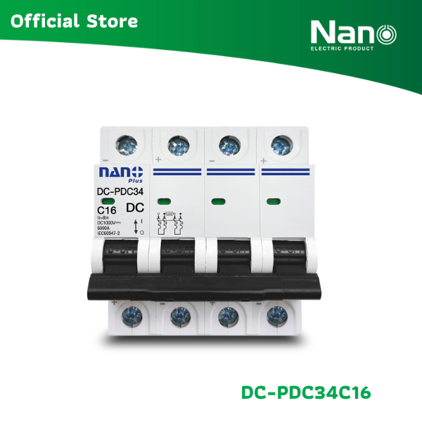 NANO เซอร์กิตเบรกเกอร์ NANO PLUS 6kA DC 4P 1000V (1 ชิ้น/กล่อง) รุ่น DC ...