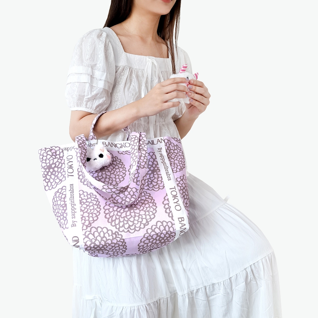 Lilly-M กระเป๋าผ้าแคนวาสรุ่น Lilly ไซส์ M สายสะพายไหล่ยาวและสั้นสำหรับ ...