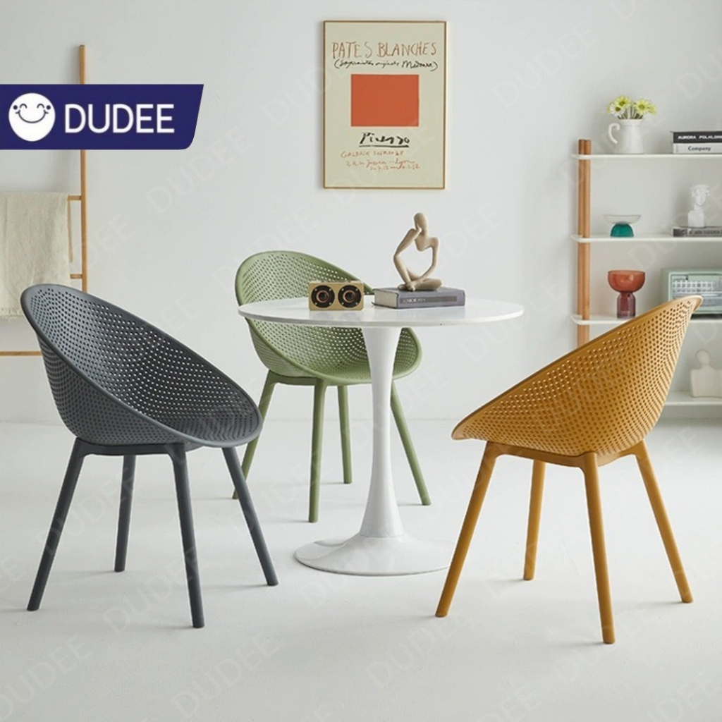 DUDEE เก้าอี้พลาสติก รุ่น DD-201 เก้าอี้สไตล์ Modern ดีไซน์พนักพิงกว้าง นั่งสบายไม่อึดอัด ...