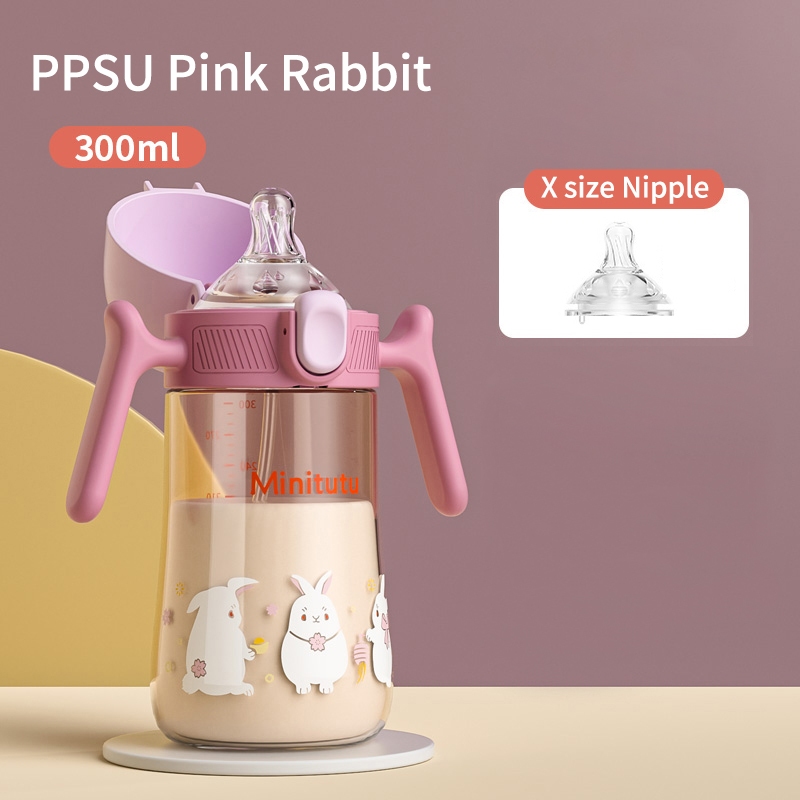 Minitutu ขวดคอกว้างวัสดุ PPSU 3-in-1 พร้อมลูกบอลแรงโน้มถ่วง 360° และด้ามจับปลอดสาร BPA | Shopee ...