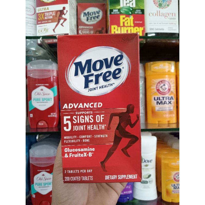 Move free 200 เม็ด พร้อมกล่อง วิตามินบำรุงกระดูก Move Free ของแท้จาก USA.EXP.04/2027 | Shopee ...