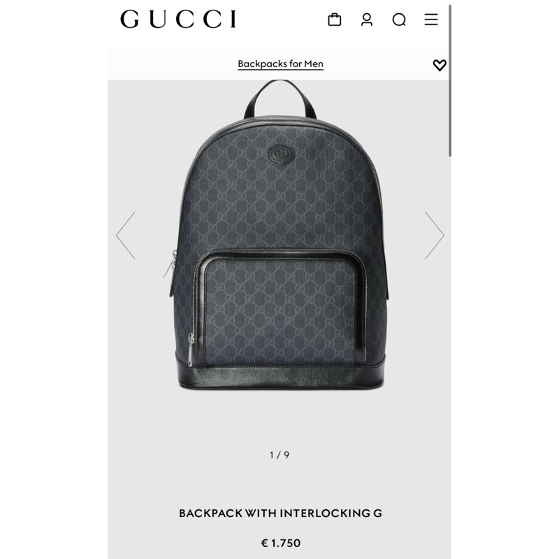 กระเป๋า พร้อมส่ง New Gu cci Backpack with Interlocking G เทพ ! | Shopee ...