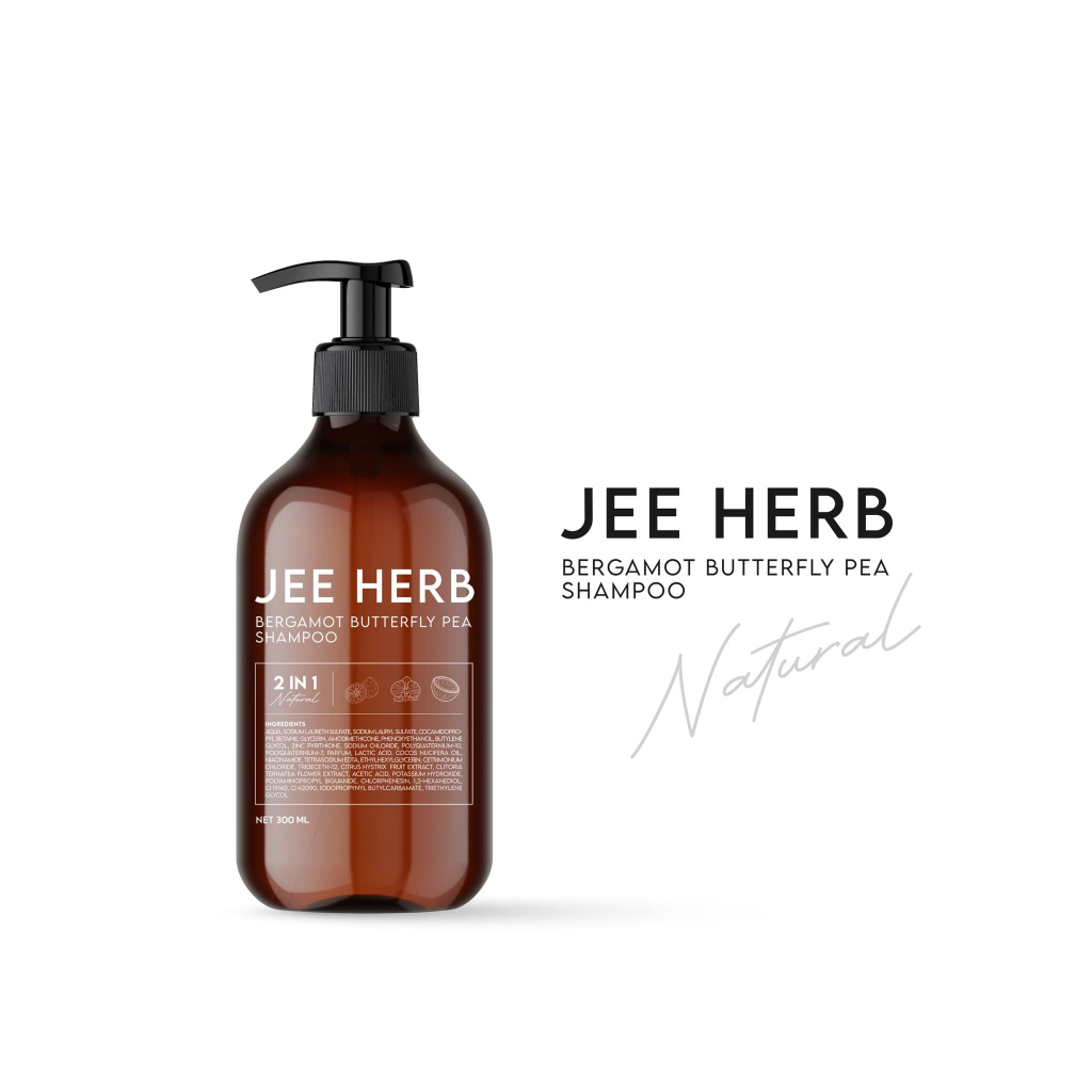 Jee Herb แชมพูจีเฮิร์บ มะกรูดอัญชัน ลดผมร่วง ผมร่วง รังแค คันหนังศรีษะ นุ่มลื่น ผมดูสุขภาพดีเงา ...