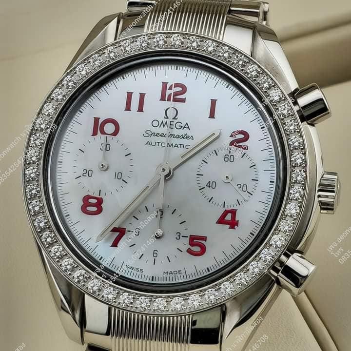 Omega Speedmaster reduced With Diamonds and mother of pearl dial ...