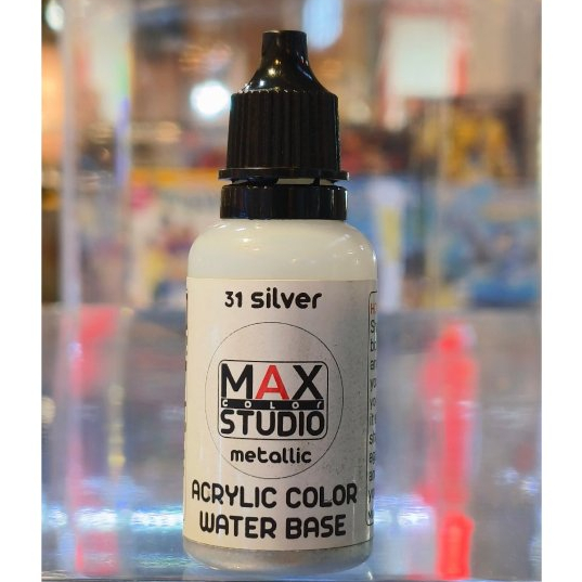 สีสูตรน้ำสำหรับงานโมเดล Max Color - Water Base Primary Color เฉดสีเงิน ...