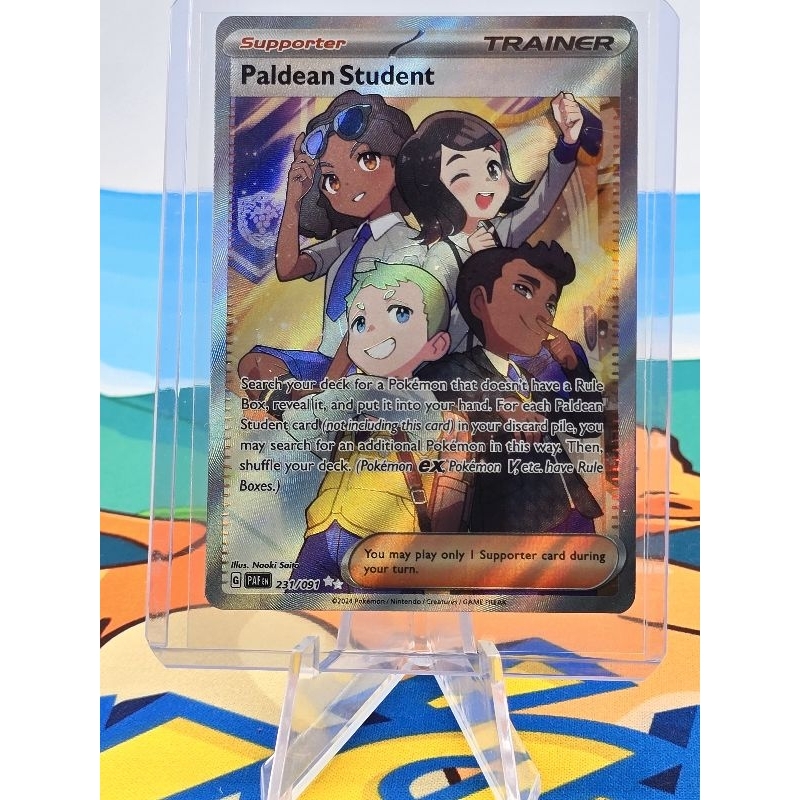 Pokemon Card "Paldean Student Trainer 231/091" ENG Paldean Fates ...