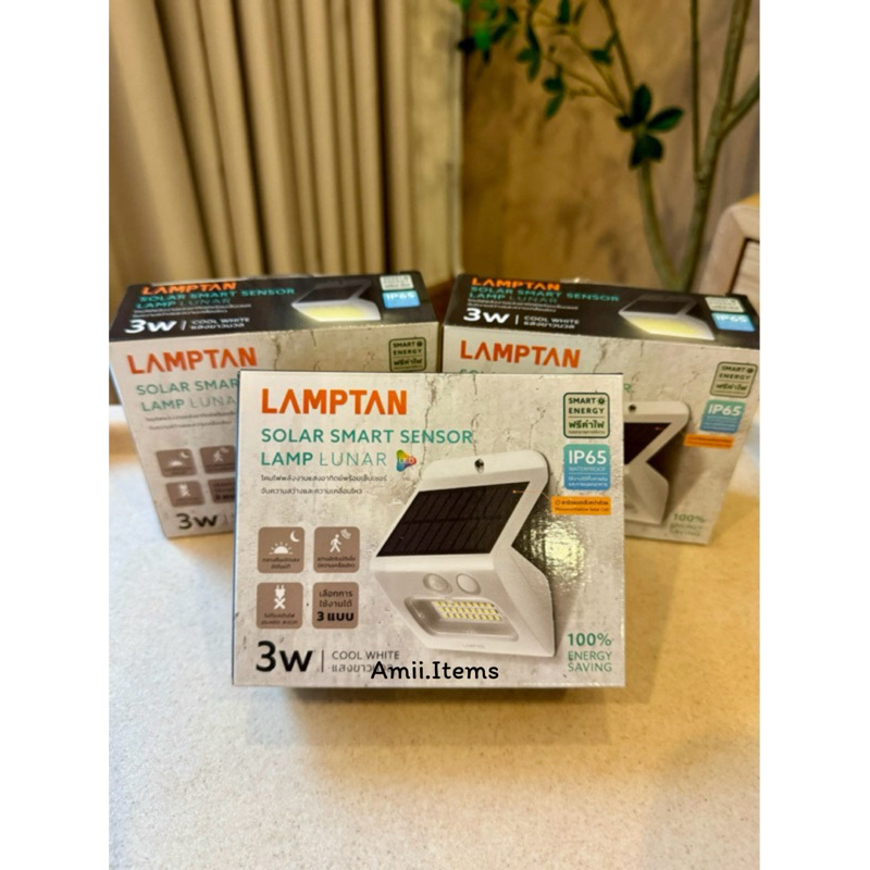 Lamptan โคมไฟโซล่าเซลล์ติดผนัง LED Solar Smart Sensor รุ่น Lunar 3W แสง ...