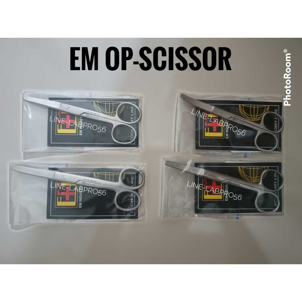 EM กรรไกรผ่าตัด (ตรง) ปลายมน/ปลายมน OP-SCISSORS BL/BL Operation Scissor กรรไกรปลายมน กรรไกร ...