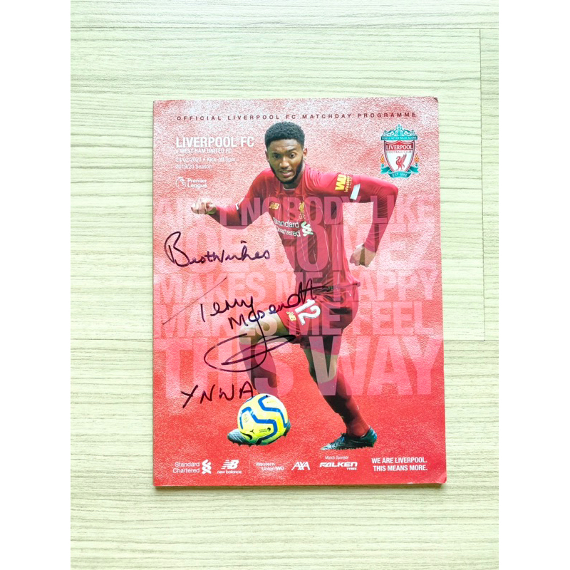 Official Liverpool Matchday Programme vs West ham ลิเวอร์พูล เวสต์แฮม ...
