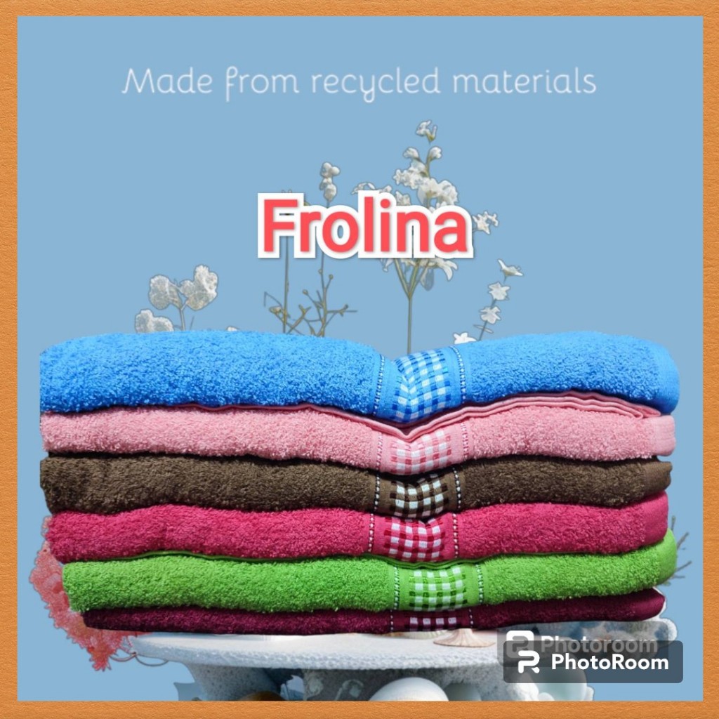 ผ้าเช็ดตัว Frolina เนื้อขนหนูลายสก็อต ซับน้ำดี size27*54" หรือ 70*140 ...