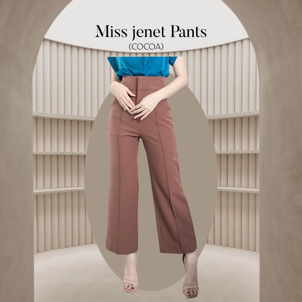 [ส่งฟรี] Miss Office (Best Seller) กางเกงขากระบอกตรง เอวสูง แต่งจีบหน้า (GEN 2) (MP-051 ...