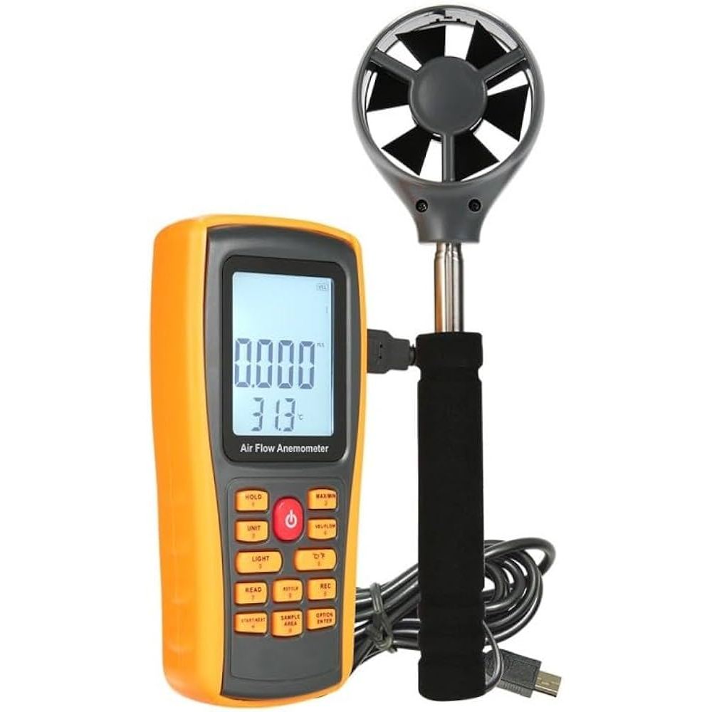Digital Flow Anemometer Wind Speed Meter Air Volume Tester With USB ...