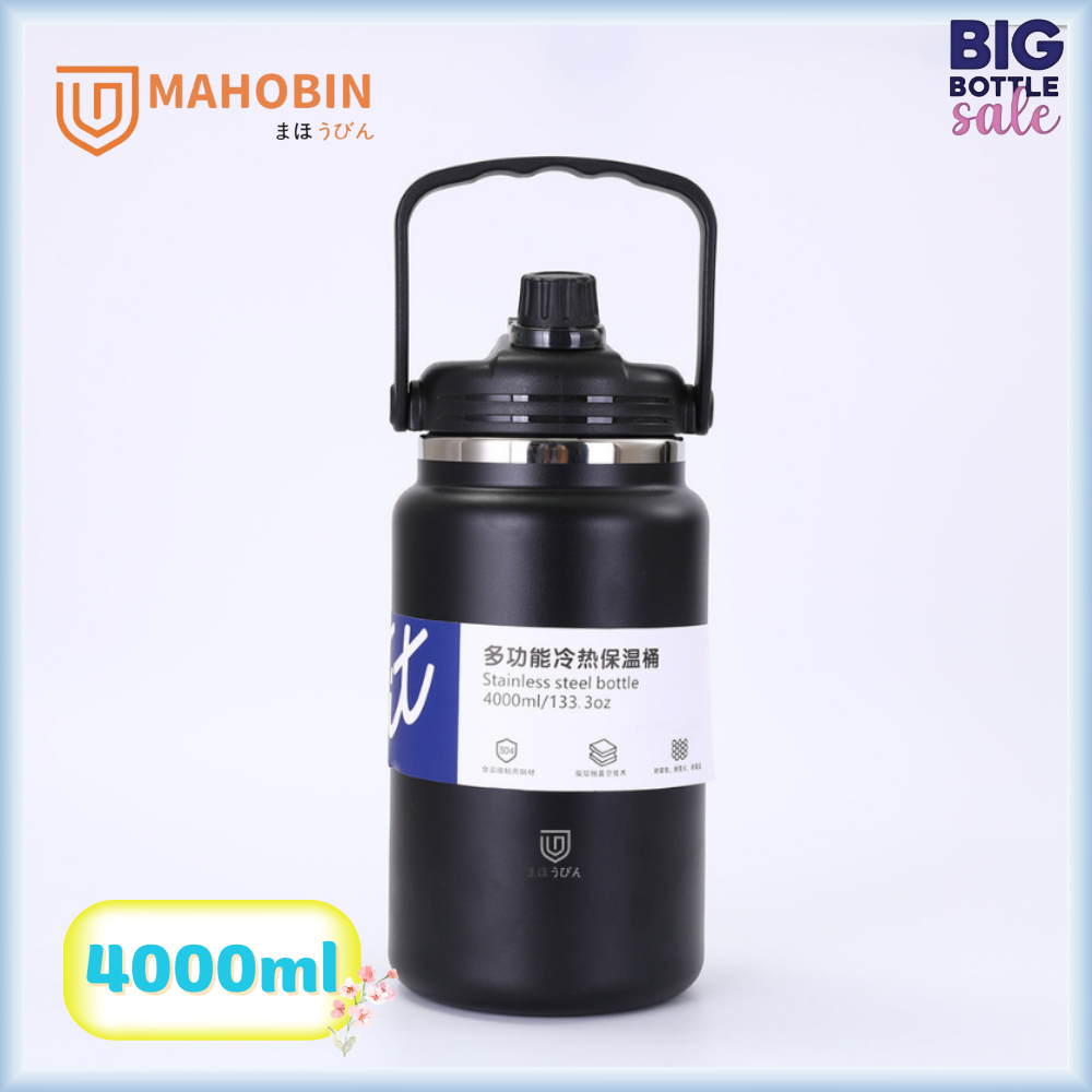 Mahobin กระติกน้ำยักต์ ขวดน้ำเก็บอุณหภูมิ 4000ml กระบอกน้ำสแตนเลส กระติกน้ำเก็บความเย็น M-40 ...