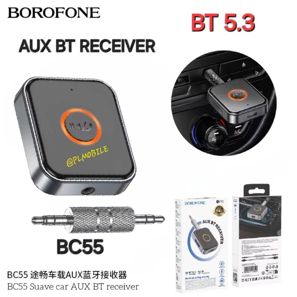 Car Aux Wireless Car Bluetooth BT V5.3รุ่นBC55(ของแท้ 100%)ตัวรับสัญญาณบลูทูธ บลูทูธติดรถยนต์ ...