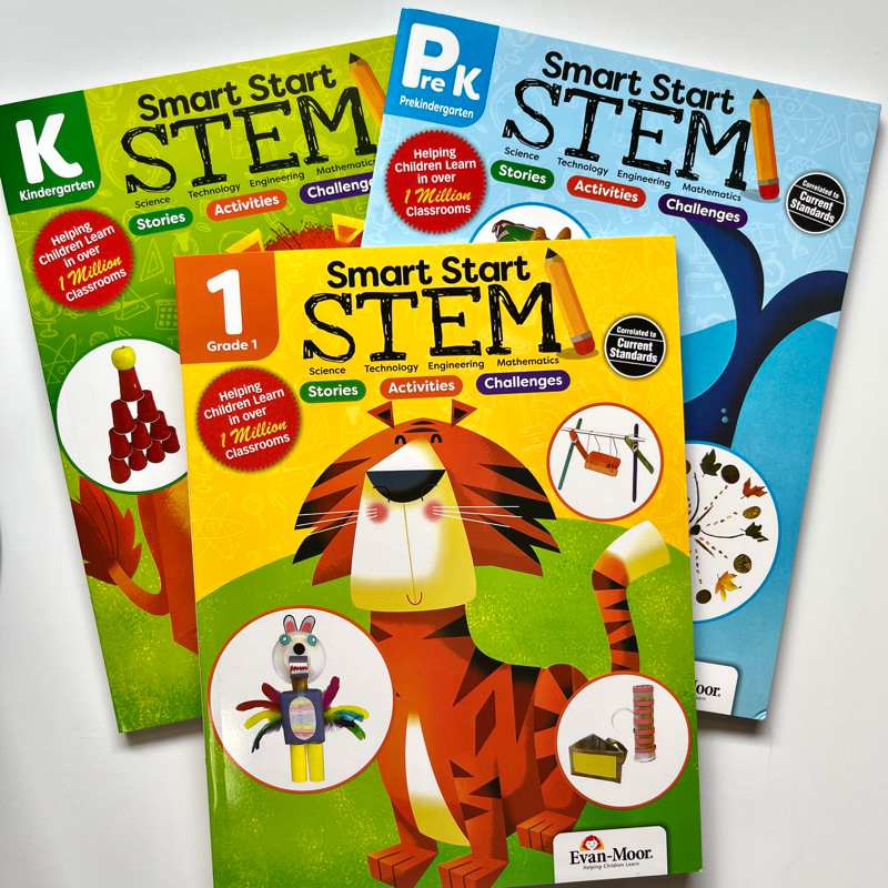 Smart Start STEM workbook for 3-6 years old ,Grade Pre-K GK G1 Activity ...