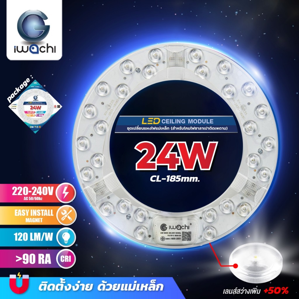 แผงไฟแม่เหล็ก IWC-CEILING-MODULE-CL-185mm-24W -CEILING-MODULE-CL-225mm ...