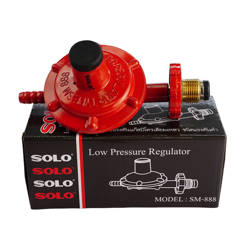 SOLO หัวปรับแรงดันต่ำ รุ่น SM-888 พร้อมสายแก๊สอย่างดี และตัวรัดสาย 2 ...