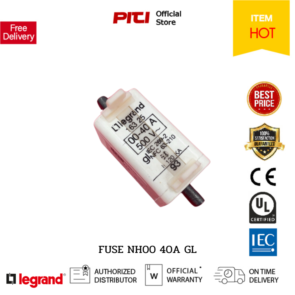 LEGRAND FUSE NH00 40A GL IEC 60269 (สินค้าเก่า) | Shopee Thailand