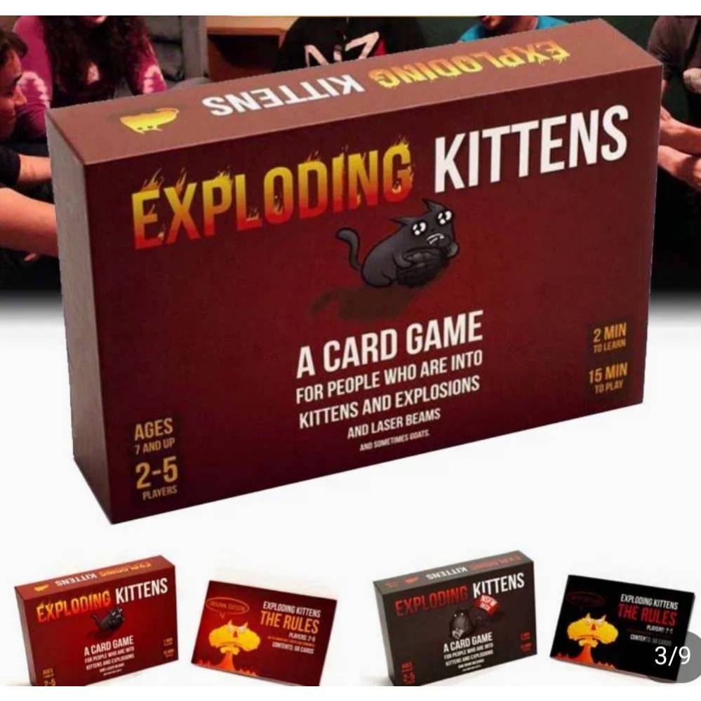บอร์ดเกมแมวระเบิด กล่องแข็งการ์ดสวยมาก Exploding Kittens แมวระเบิด | Shopee Thailand