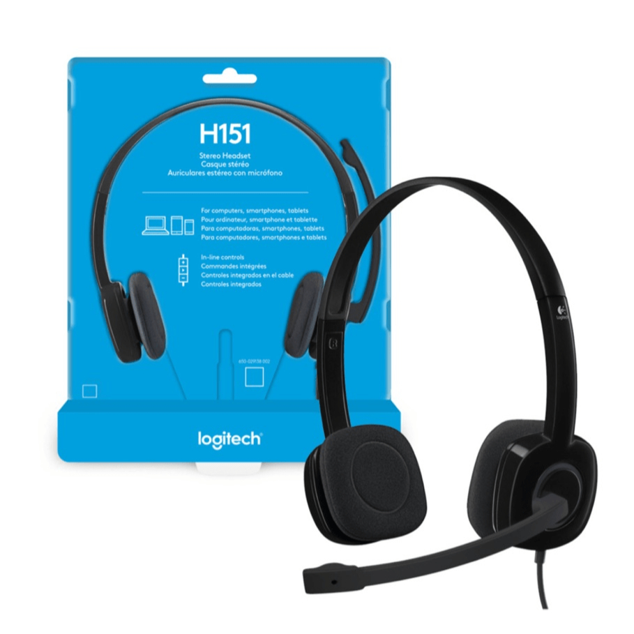 ชุดหูฟังสเตอริโอ LOGITECH H151 Wired Headset with Mic Connector 3.5mm ...