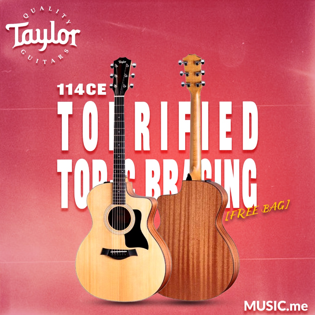 TAYLOR 114CE TORRIFIED TOP-C BRACING [FREE GIGBAG] | Shopee Thailand
