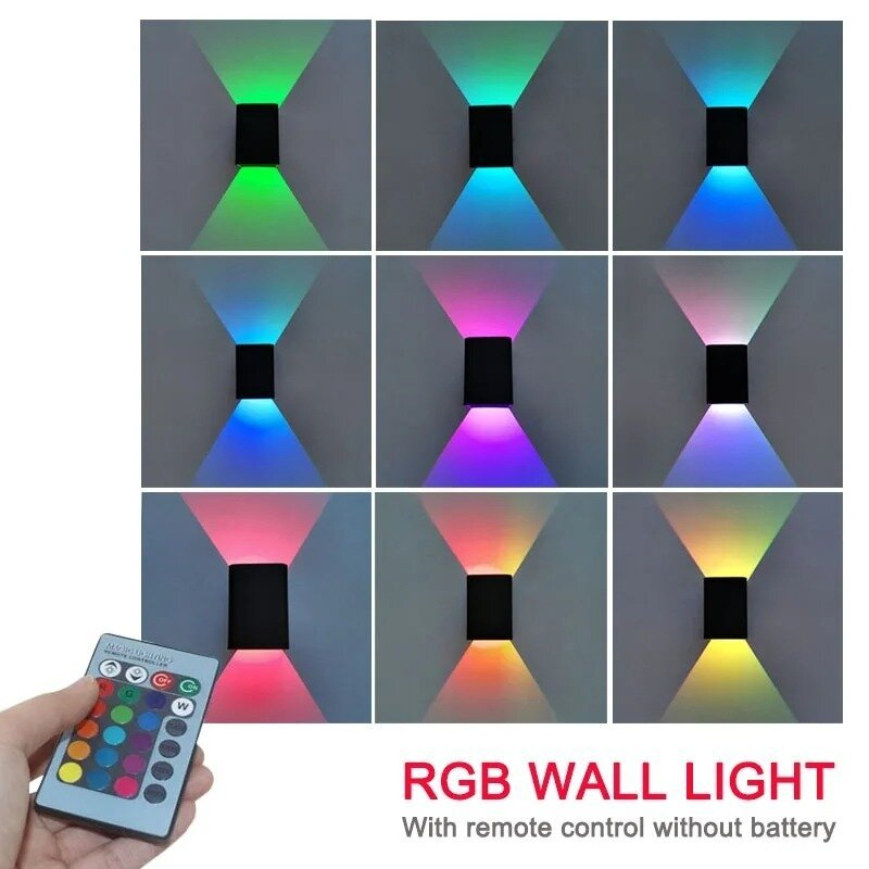 RGB Square Led Wall Ligh บรรยากาศตกแต่งห้องโถงห้องนั่งเล่นห้องน้ำขึ้น ...