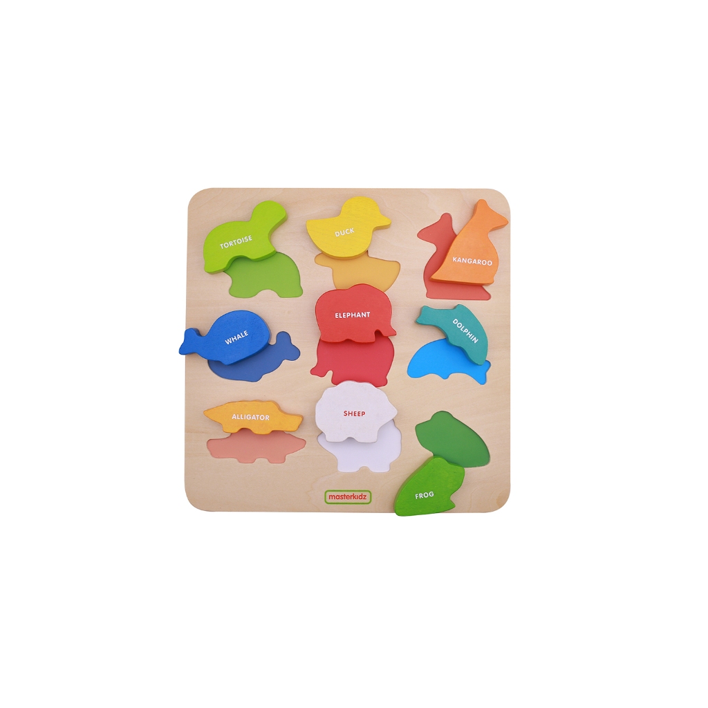 ของเล่นไม้ของแท้จาก Masterkidz Toy : Animal Shape Sorting Board ...