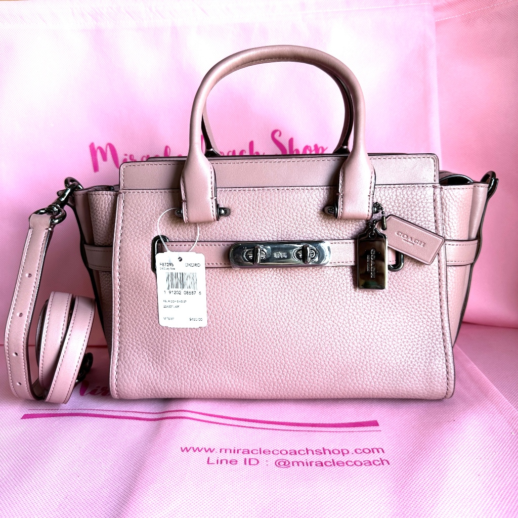 กระเป๋าถือ Coach แท้ มีตำหนิด้านใน ลดราคาล้าง stock COACH 87295 SWAGGER 27 IN PEBBLE LEATHER BAG ...