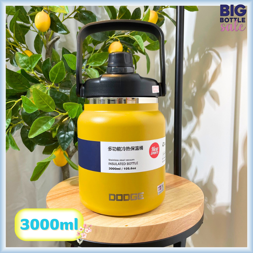 Dodge แก้วเก็บความเย็น กระติกน้ำเก็บอุณหภูมิ กระติกน้ำยักต์ สแตนเลส304 แท้ 3000ml DB-22667-3.0 ...