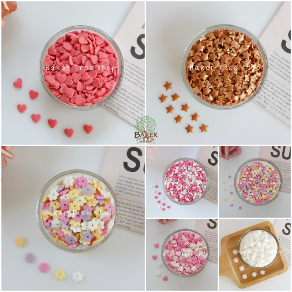 น้ำตาลสปริงเคิล ตกแต่งเค้ก / คัพเค้ก สีสวย ราคาถูก (Sugar sprinkles ...