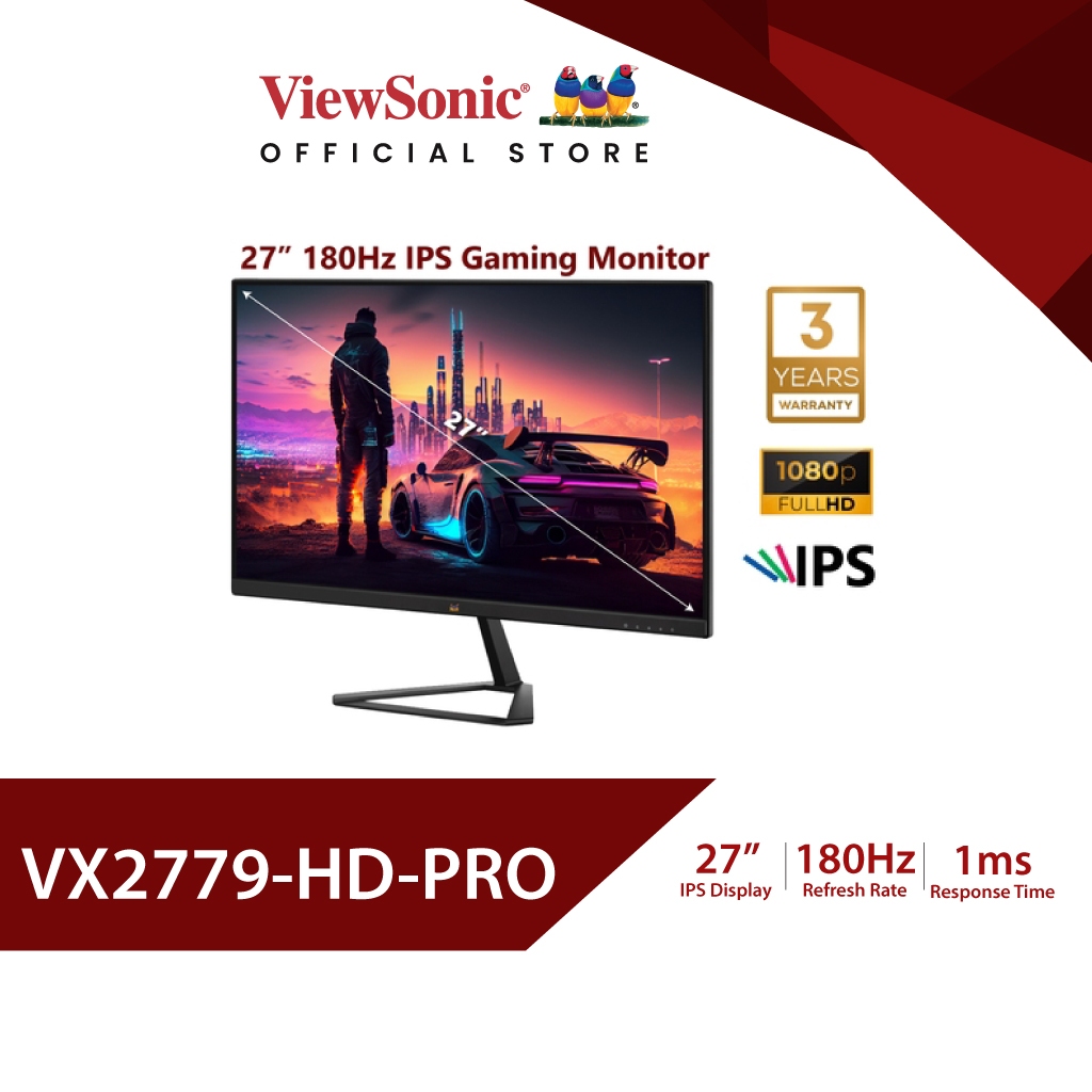 Viewsonic Gaming Monitor VX2779-HD-PRO 27” Full HD / 180Hz / IPS / 1ms (จอมอนิเตอร์เกมมิ่ง ...