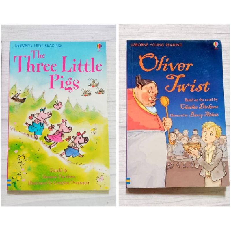 SALE 2 books set The Three little pigs Oliver Twist Usborne หัดอ่าน ...