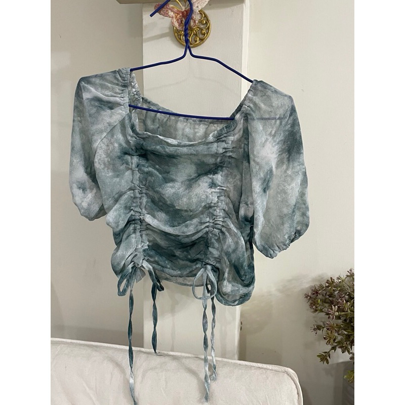 เสื้อครอป ลายหินอ่อน น้ำทะเล มินิมอล minimol s-m ใส่ได้ | Shopee Thailand