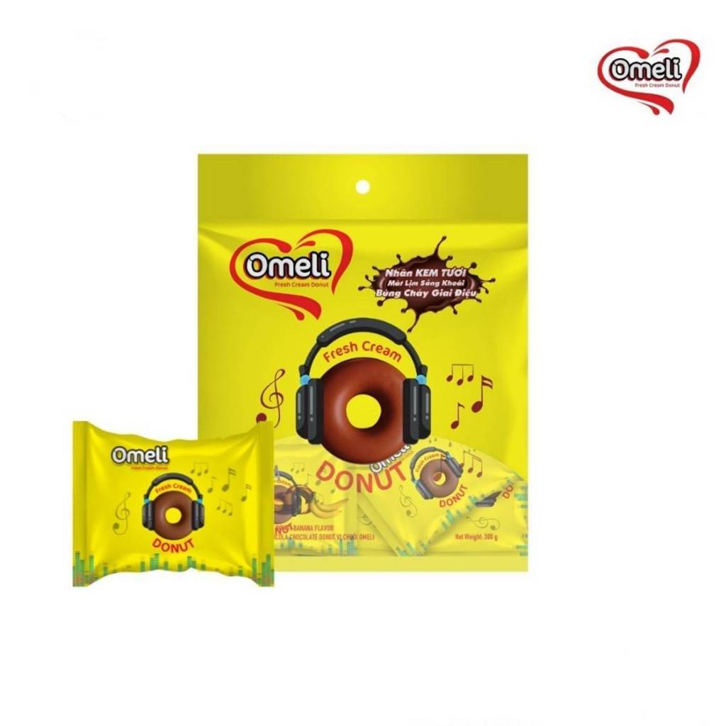 โอมิลิ โดนัท สอดไส้ครีมเคลือบช็อกโกแลต 25 กรัม x 12 ซอง Omeli Fresh ...
