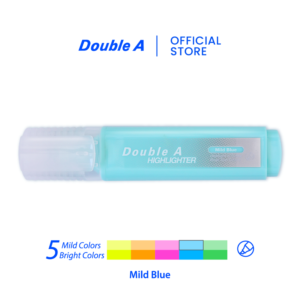 Double A ปากกาเน้นข้อความ Flat Highlighter จำหน่าย 1 ด้าม | Shopee Thailand
