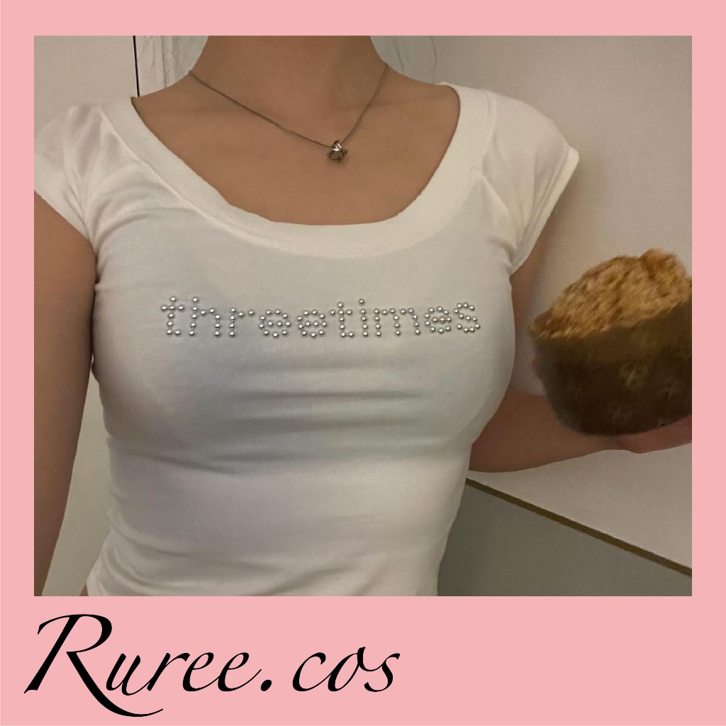 [พรีออเดอร์/ของแท้] Threetimes - Bijou Logo Tee | Shopee Thailand