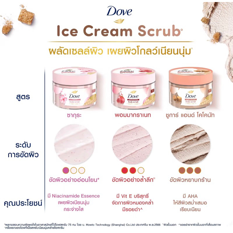 ของแท้ฉลากไทย ️ Dove Ice-cream Body Scrub 280g | Shopee Thailand