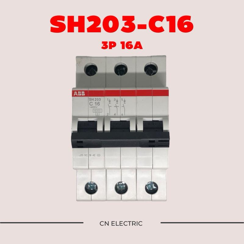ABB SH203-C_ เบรกเกอร์ 3 เฟส 3P 16A, 20A, 32A, 40A, 6kA เกาะราง din เซอร์กิตเบรกเกอร์ 3 สาย /ของ ...